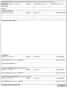 DD Form 2768 – Military Air Passenger/Cargo Request - DD Forms