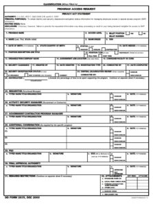 DD Form 2835 – Program Access Request - DD Forms