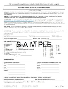 DD Form 2900 – Post Deployment Health Re-assessment (PDHRA) - DD Forms