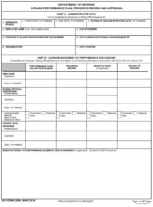 DD Form 2906 – Department of Defense Civilian Performance Plan ...