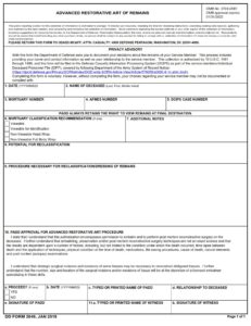DD Form 3049 – Advanced Restorative Art of Remains - DD Forms