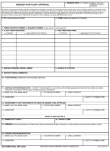 DD Form 3062 – Request For Flight Approval - DD Forms