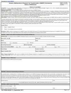DD Form 3067-14 – SMART Scholarship Notice of Withdrawal - DD Forms