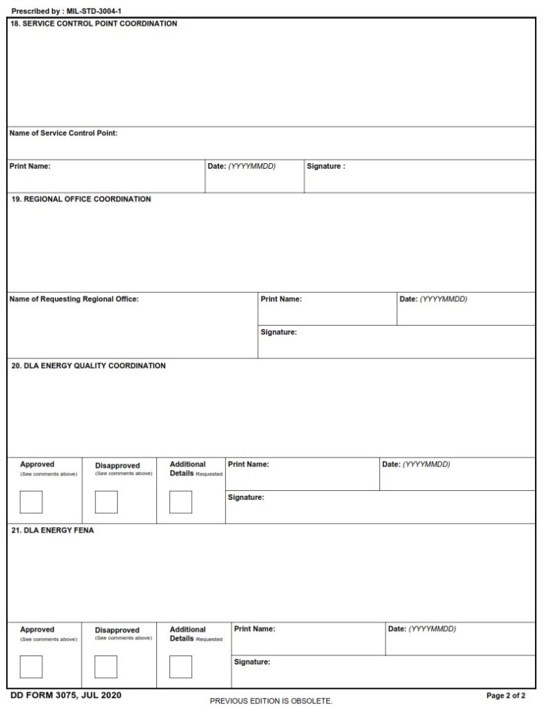 DD Form 3075 – DLA Energy Disposition Request - DD Forms