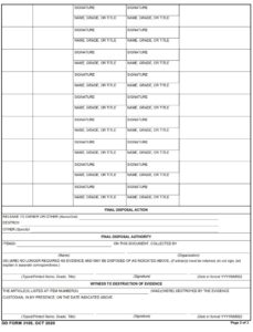 DD Form 3108 – CBRN Sample Documentation and Chain of Custody - DD Forms