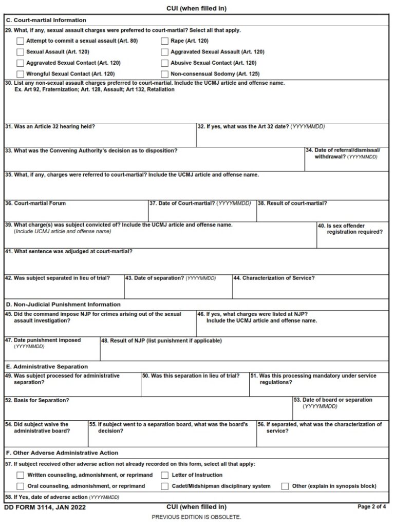 DD Form 3114 – Department of Defense Uniform Command Disposition Report ...