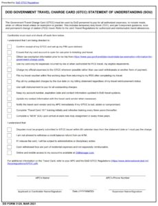 DD Form 3120 – DoD Government Travel Charge Card (GTCC) Statement of ...