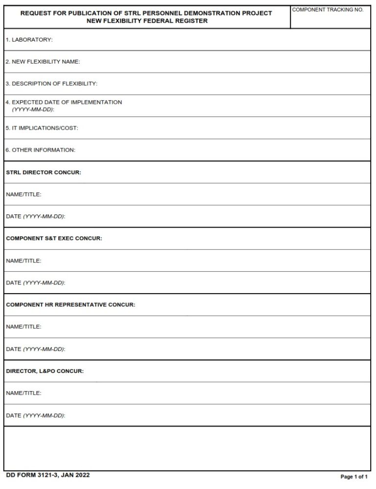 DD Form 3121-3 – Request for Publication of STRL Personnel ...