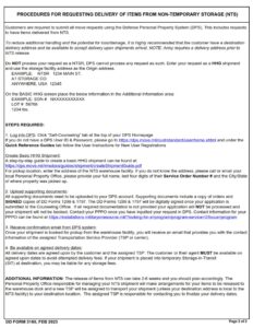 DD Form 3160 – Non-Temporary Storage (NTS) Release Form - DD Forms