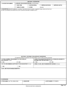 DD Form 355 – Employee Suggestion - DD Forms
