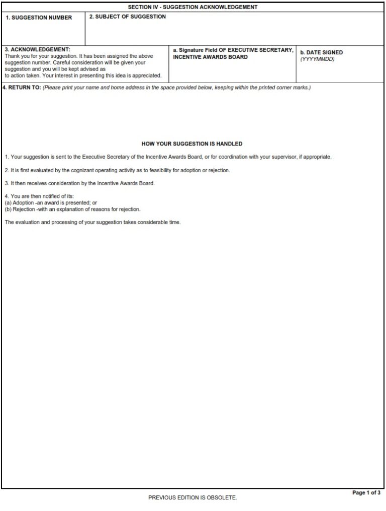 DD Form 355 – Employee Suggestion - DD Forms