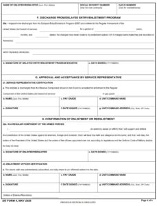 DD Form 4 – Enlistment/Reenlistment Document Armed Forces of the United ...