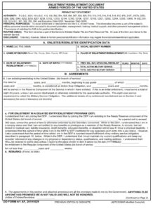 DD Form 4/1 – Enlistment/Reenlistment Document Armed Forces of the ...