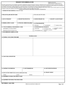 DD Form 61 – Request For Nomenclature - DD Forms
