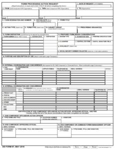 DD Form 67 – Form Processing Action Request - DD Forms