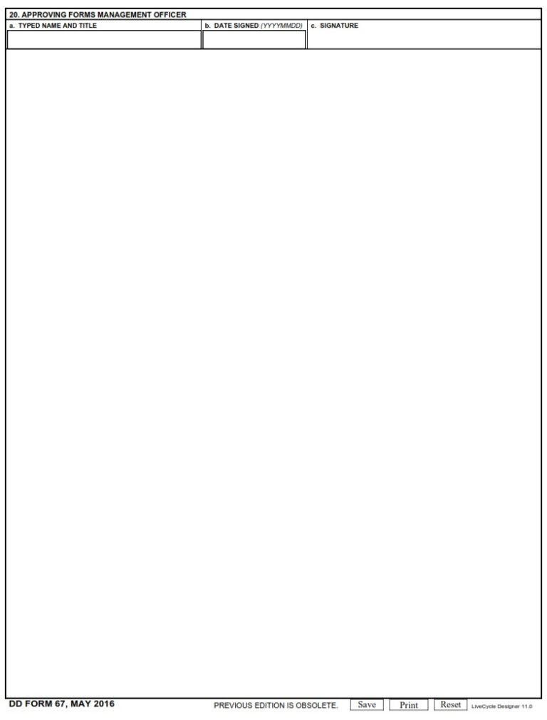 DD Form 67 – Form Processing Action Request - DD Forms